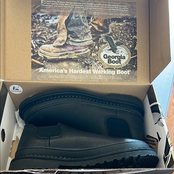 Georgia Boot | Shoes | Georgia Boot Black Leather Work Boots | Poshmark
